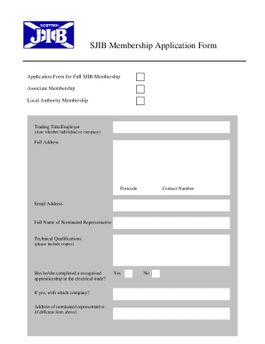 Fillable Online Fillable Online SJIB Membership Application Form ...
