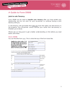 Fillable Online TH Form D50B - toynbeehall.org.uk Fax Email Print ...