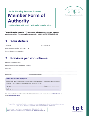 Fillable Online Fillable Online Social Housing DC Pension Scheme Forms ...