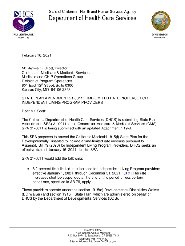 Fillable Online SPA-21-0011. DHCS Letterhead Template Fax Email Print ...