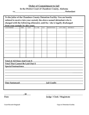 Fillable Online eforms alacourt Order of Commitment to Jail - E-Forms ...