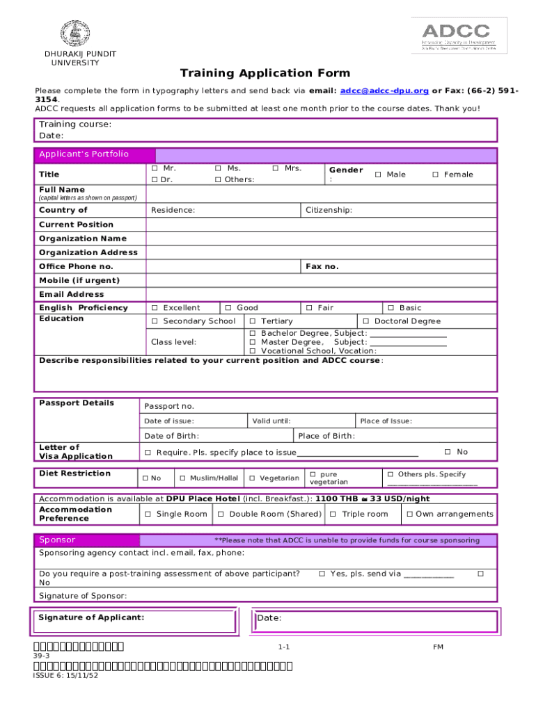 ADCC Application Doc Template | pdfFiller