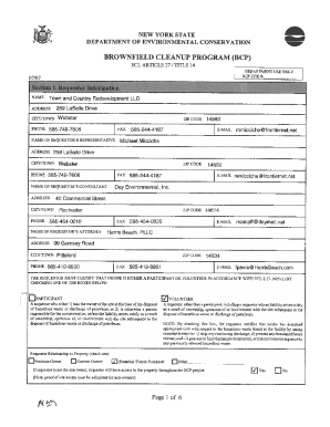 Fillable Online BROWNFIELD CLEANUP PROGRAM (BCP) I Fax Email Print ...