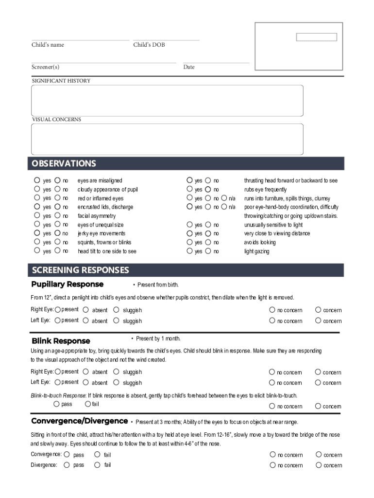 Fillable Online sde ok SoonerStart Vision Screening Form Fax Email ...