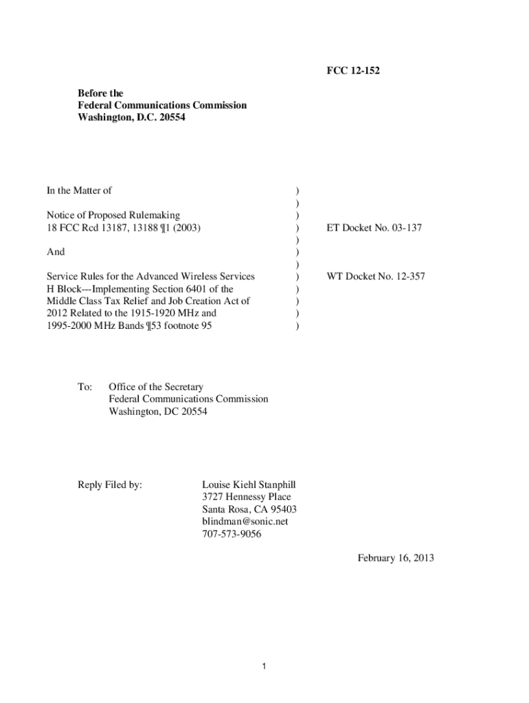 Fillable Online PETITION FOR RULEMAKING - Federal Communications ...