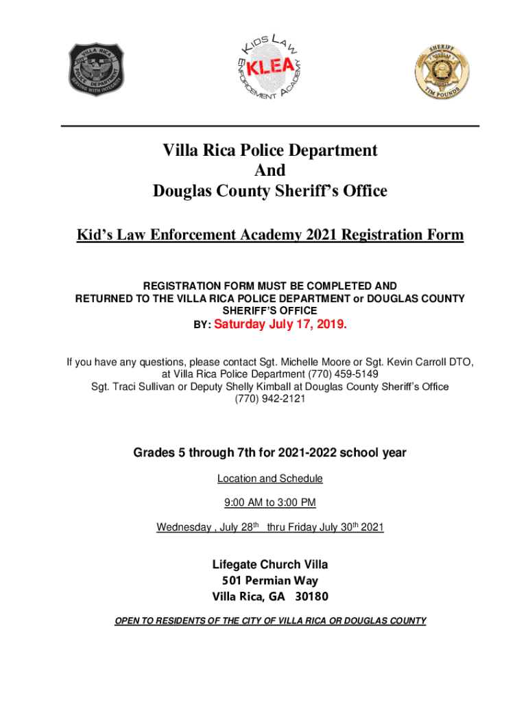 Fillable Online sheriff douglas ga Villa Rica Police Department - Last ...