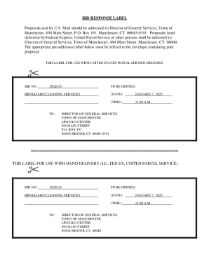 Fillable Online BID RESPONSE LABEL - biznet.ct.gov Fax Email Print ...