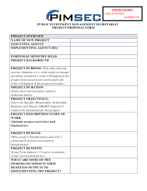 Fillable Online PIMS Project Proposal Form template website version2019 ...