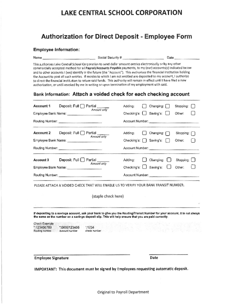 Fillable Online LCSC Direct Deposit Form Fax Email Print - pdfFiller