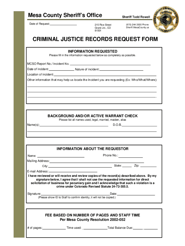 Fillable Online sheriff mesacounty Colorado River at Blue... - Mesa ...