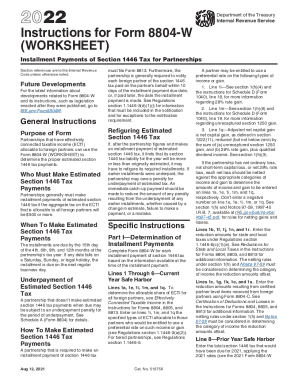 Fillable Online 2022 Instructions for Form 8804-W (WORKSHEET ...