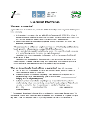 Fillable Online Quarantine Return to School Form 10.06.21.docx Fax ...