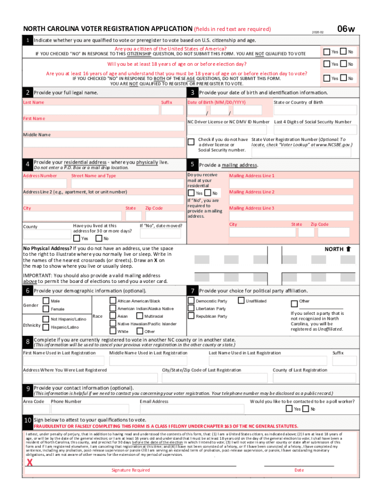 Fillable Online Get the free NORTH CAROLINA VOTER REGISTRATION APPLICATION ... Fax Email Print ...