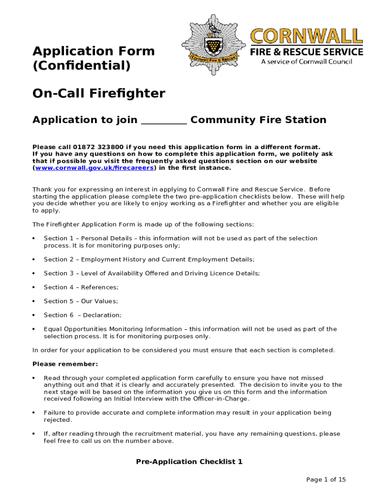 Application to join Community Fire Station Doc Template ... Doc ...