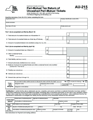 Fillable Online Form AU-215 Fax Email Print - pdfFiller