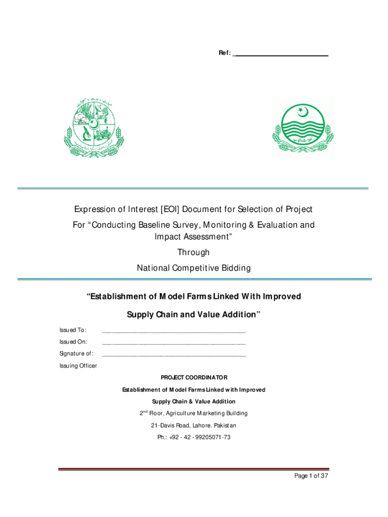 Fillable Online Expression of Interest EOI Document for Selection of ...