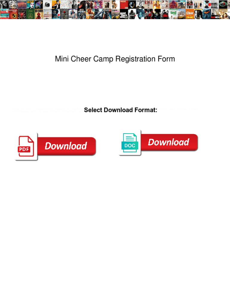 Fillable Online Mini Cheer Camp Registration Form. Mini Cheer Camp ...