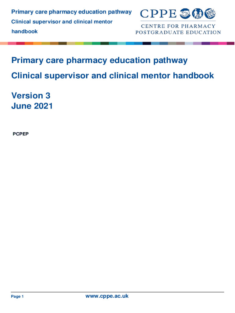 Fillable Online Primary care pharmacy education pathway Pathway and ...