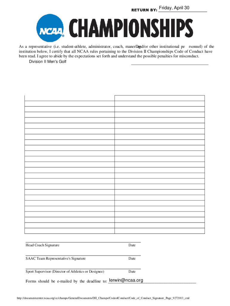 Fillable Online Fillable Online NCAA Division II mens regional fields ...