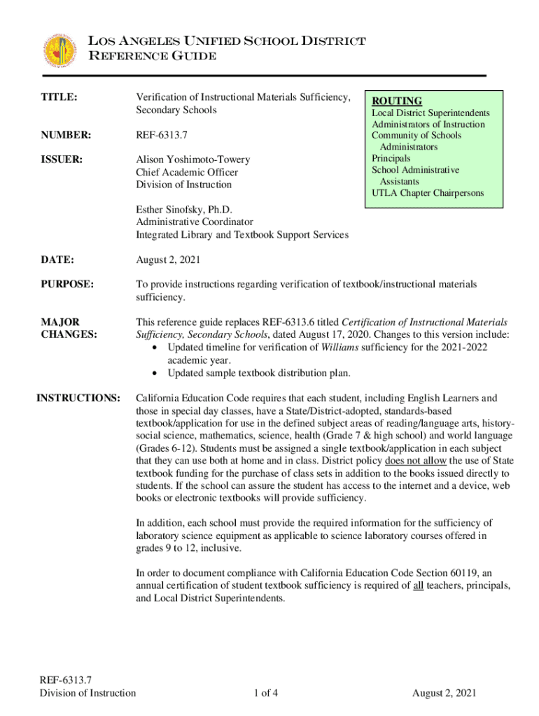 Fillable Online SAMPLE TEXTBOOK DISTRIBUTION PLAN - achieve.lausd.net ...