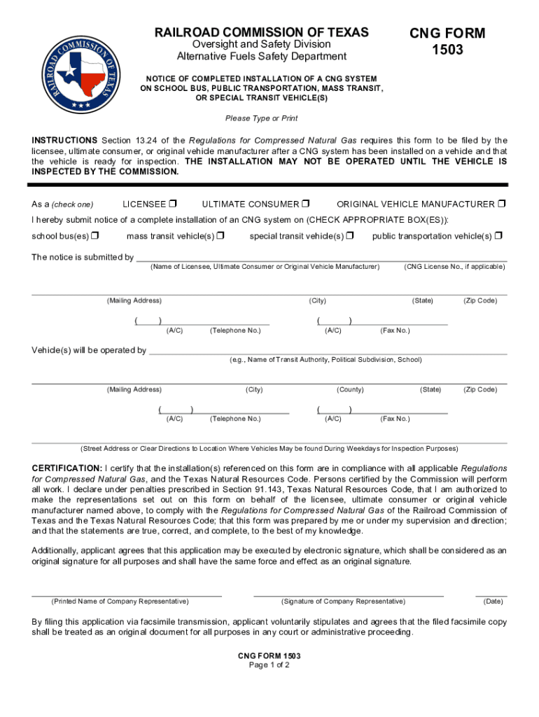 Fillable Online rrc state tx CNG Form 1501 - rrc.texas.gov Fax Email ...