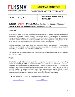 Fillable Online INFORMATION NOTICE DIVISION OF MOTORIST SERVICES ...