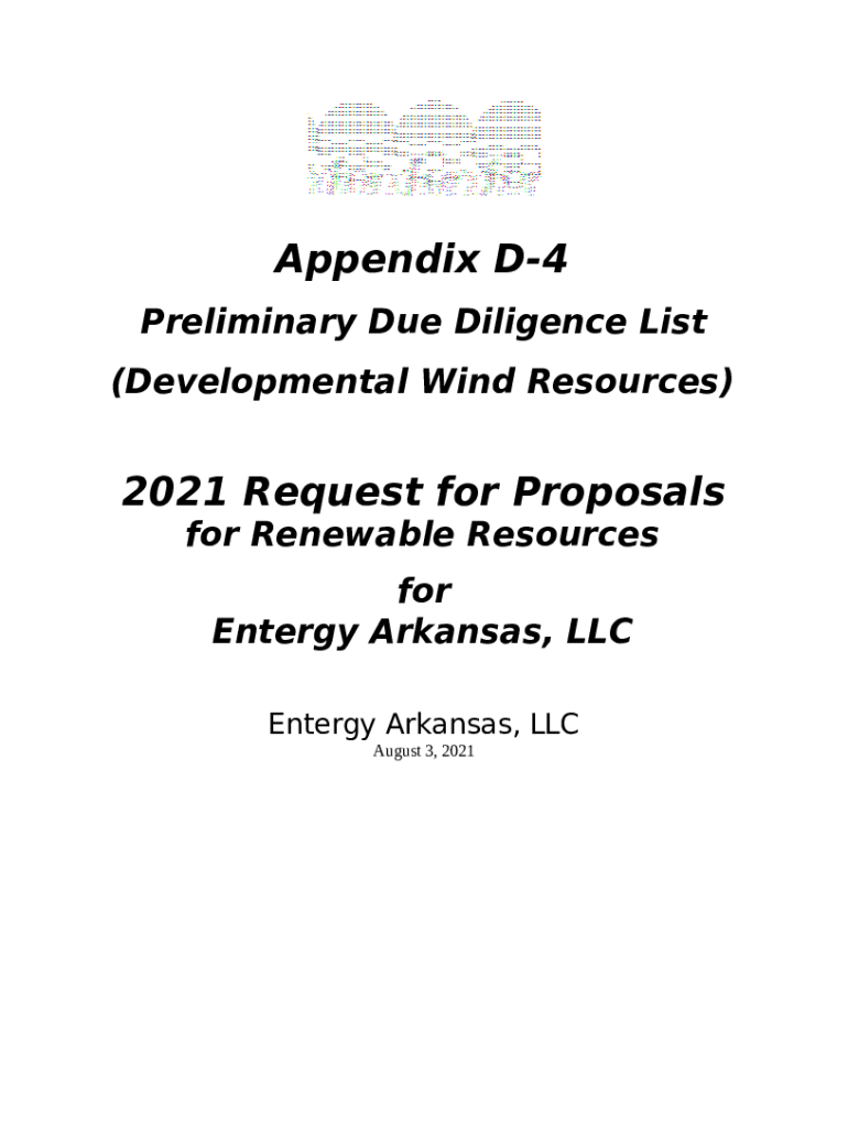 Get the free Appendix C-1 Preliminary Due Diligence List ... Doc Template | pdfFiller