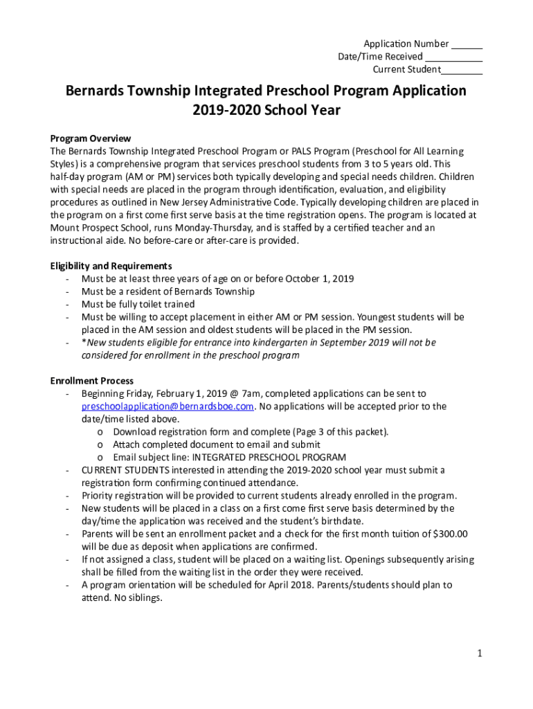 Fillable Online Fillable Online Integrated Preschool Application 15-16 ... Fax Email Print ...