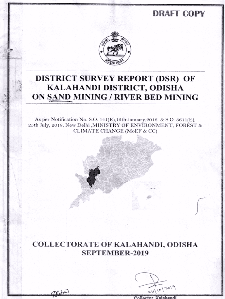 Fillable Online Draft copy District Survey Report (DSR) of Malkangiri ...