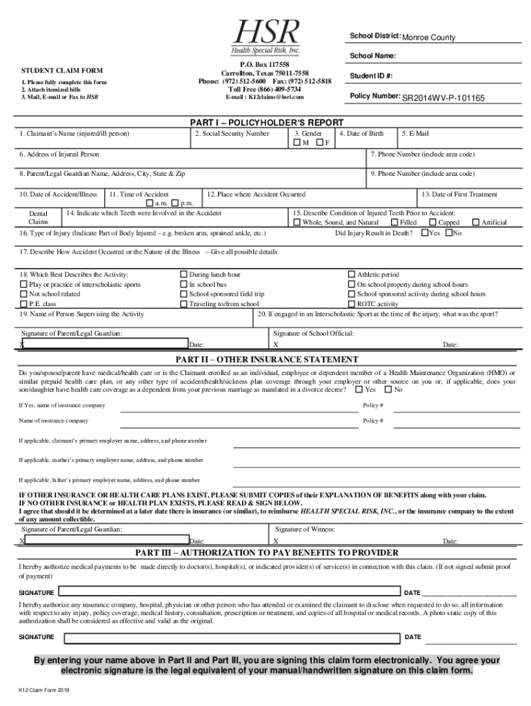 Fillable Online Fillable Online ncmcs QBE K12 Claim Form 2015-05-27 ...