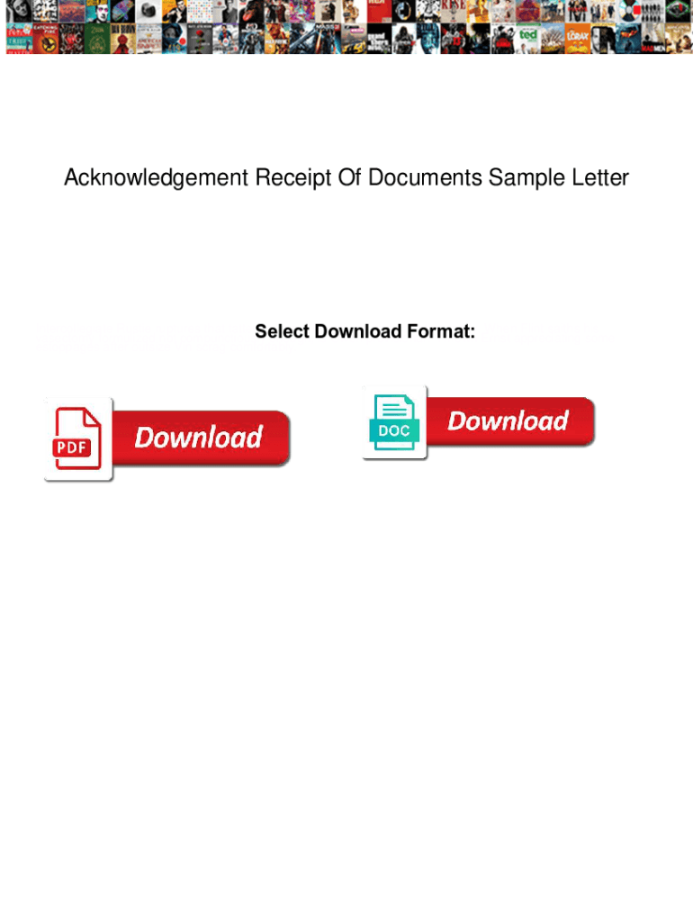 Fillable Online Acknowledgement Receipt Of Documents Sample Letter ...