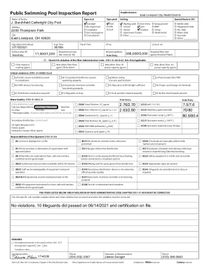 Fillable Online Fillable Online Swimming Pool Inspections For Home ...