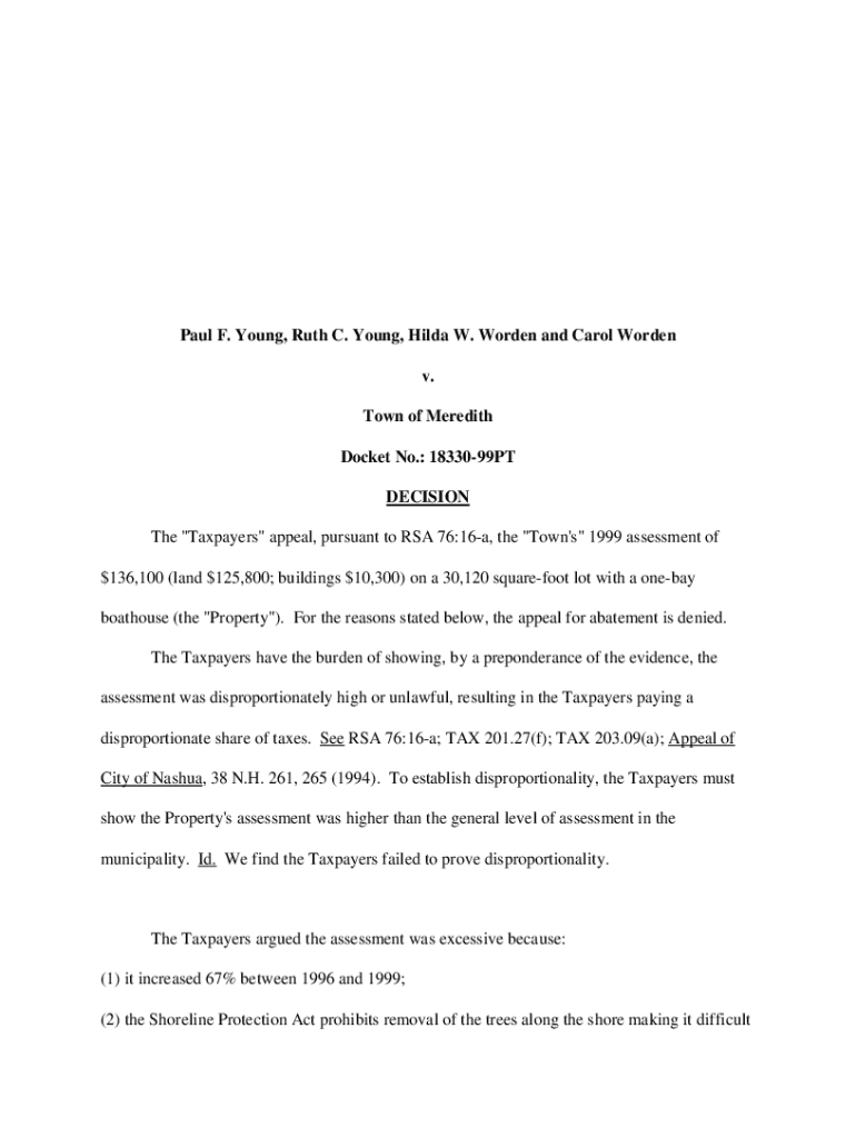 Fillable Online Paul F. Young, Ruth C. Young, Hilda W. Worden and Carol ...