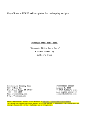 Fillable Online RuyaSonic Radio Play Template Fax Email Print - pdfFiller