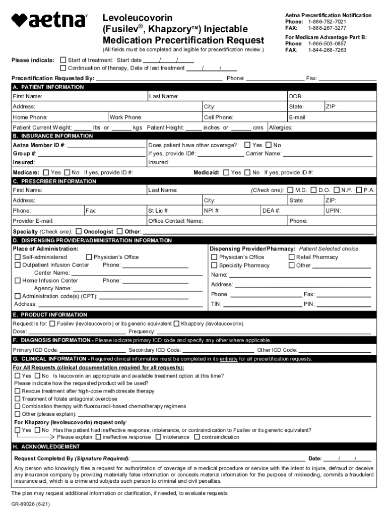 Fillable Online (, Khapzory) Injectable Medication Precertification Request. (, Khapzory ...