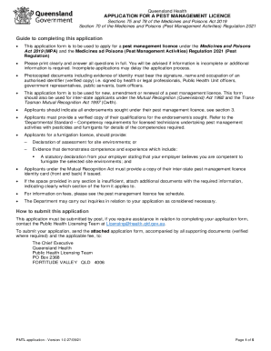 Fillable Online Application for Pest Management Licence. This ...