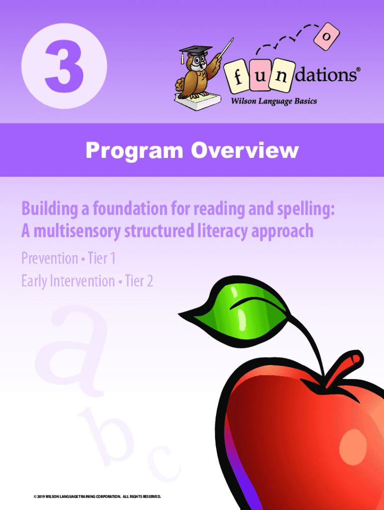 Fillable Online Fundations Program Overview Level 3 - Wilson Language ...