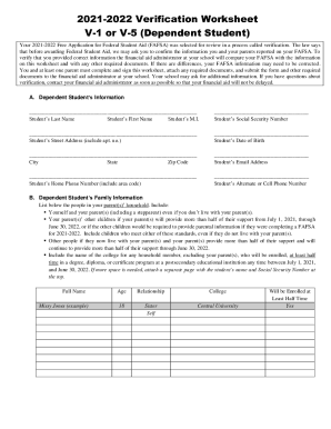 Fillable Online Get the free 2122 standard v1 dependent student ... Fax ...