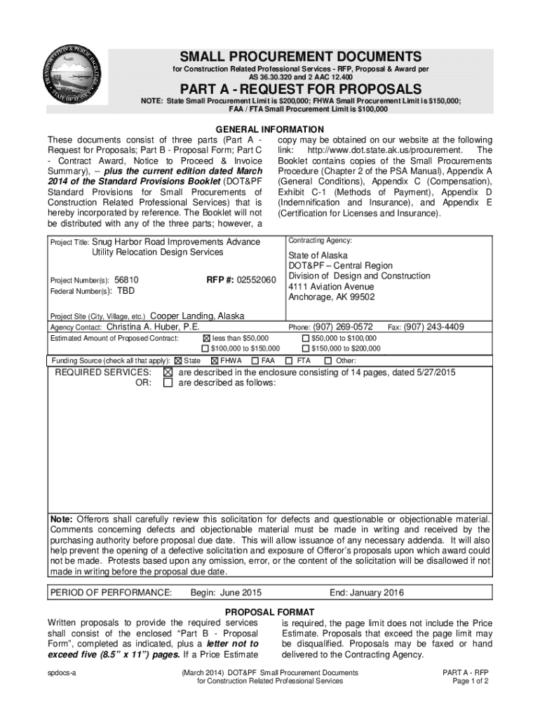 Fillable Online dot alaska for Construction Related Professional Services -RFP ... Fax Email ...