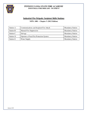 Fillable Online Industrial Fire Brigade Incipient Skill Sheets Fax ...