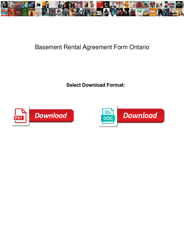 Fillable Online Basement Rental Agreement Form Ontario. Basement Rental ...