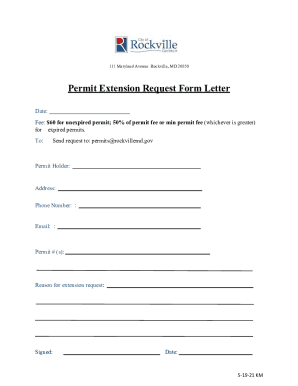 Fillable Online Permit Extension Request Form Letter Fax Email Print - pdfFiller