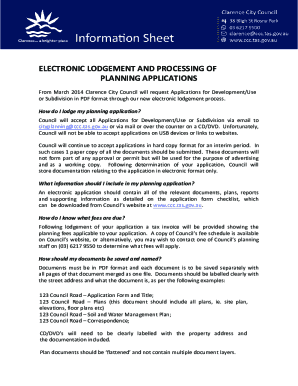 Fillable Online ELECTRONIC LODGEMENT AND PROCESSING OF PLANNING ...