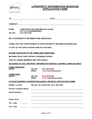 Fillable Online eservices joburg org e-PROPERTY INFORMATION SERVICES ...