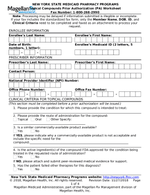 NYRx PA Worksheet Prescribers Compound. Topical Compounds Doc Template ...