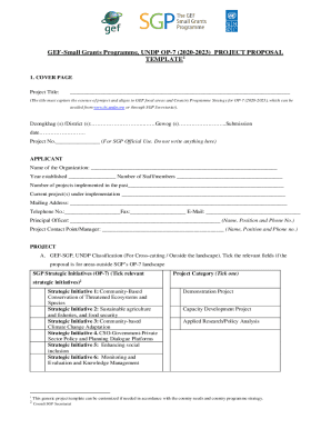 Fillable Online PROJECT PROPOSAL GUIDELINES - United Nations ...