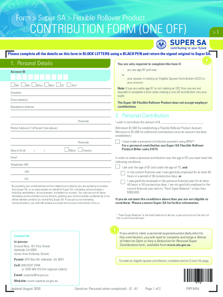 Fillable Online www.supersa.sa.gov.au globalassets sharedForm Super SA ...