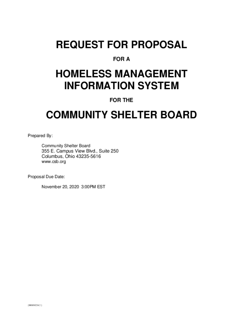 Fillable Online FOR A HOMELESS MANAGEMENT INFORMATION SYSTEM Fax Email ...
