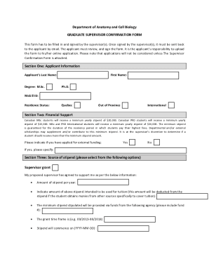 Fillable Online Department of Anatomy and Cell Biology GRADUATE ...