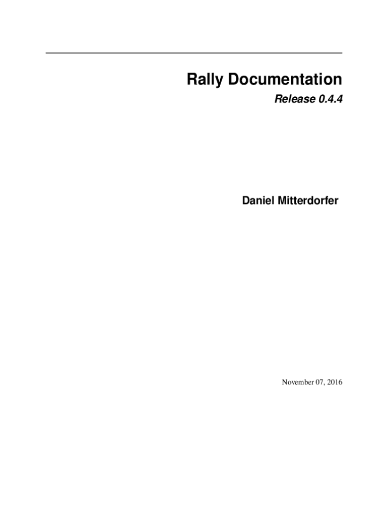Fillable Online media readthedocs Rally 2.2.1Rally 2.2.1 documentationRally Software Tutorial ...